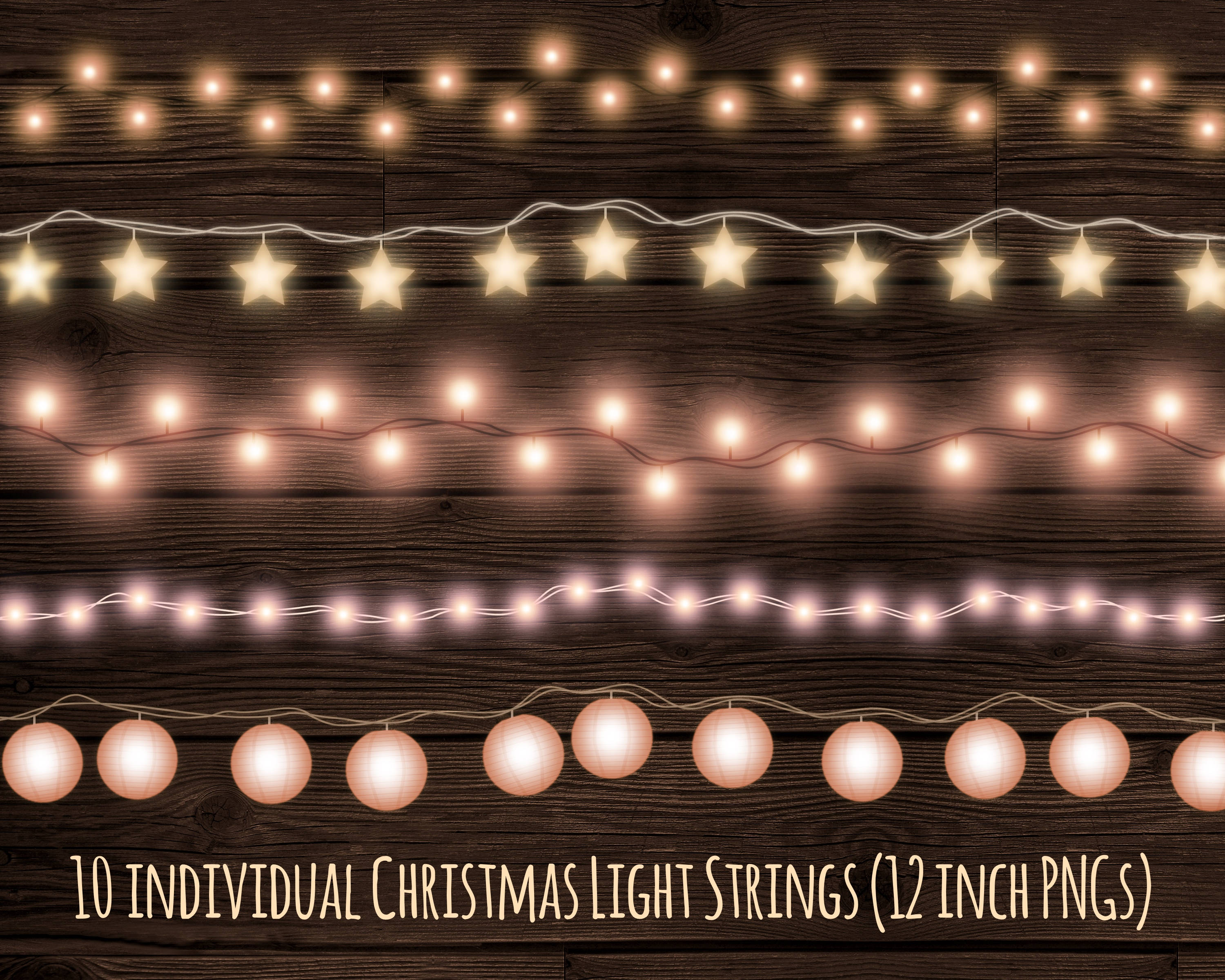 String Lights Overlays Clipart Christmas Fairy Lights - Etsy Canada