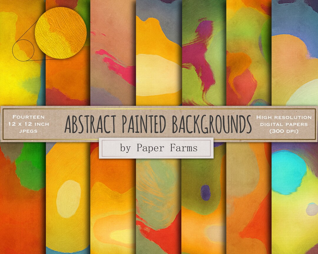 Abstract Digital Paper, Abstract Scrapbook Paper, Abstract Painted ...