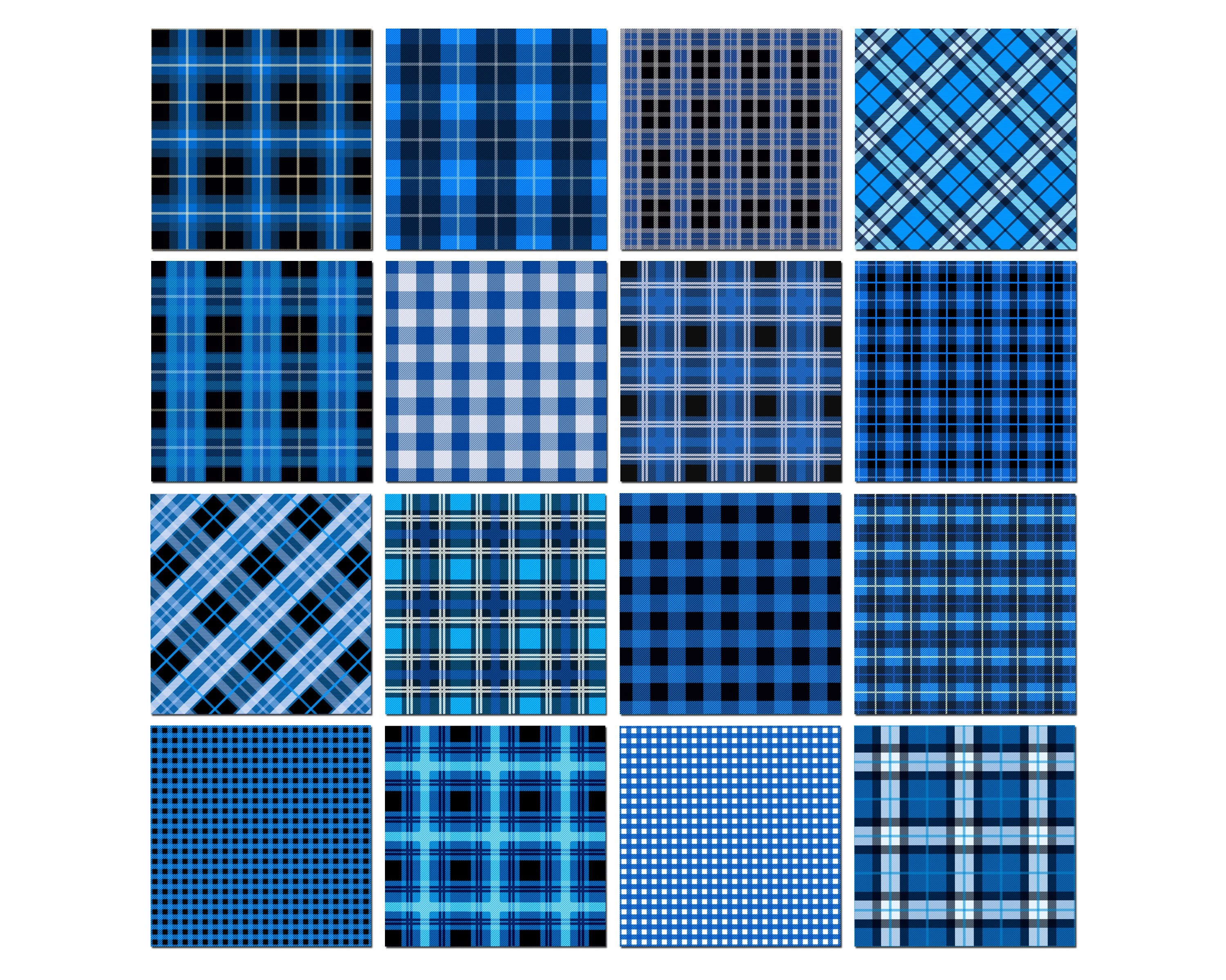 Blue and Black Plaid Digital Paper Black and Blue Plaid - Etsy