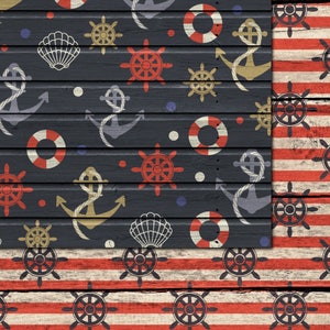 Nautical Digital Paper, Rustic Nautical, Scrapbook Paper, Digital Paper ...
