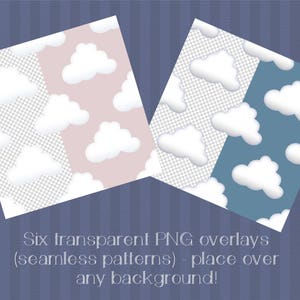 Cloud Digital Paper, Seamless Clouds, Cloud Patterns, Overlays ...