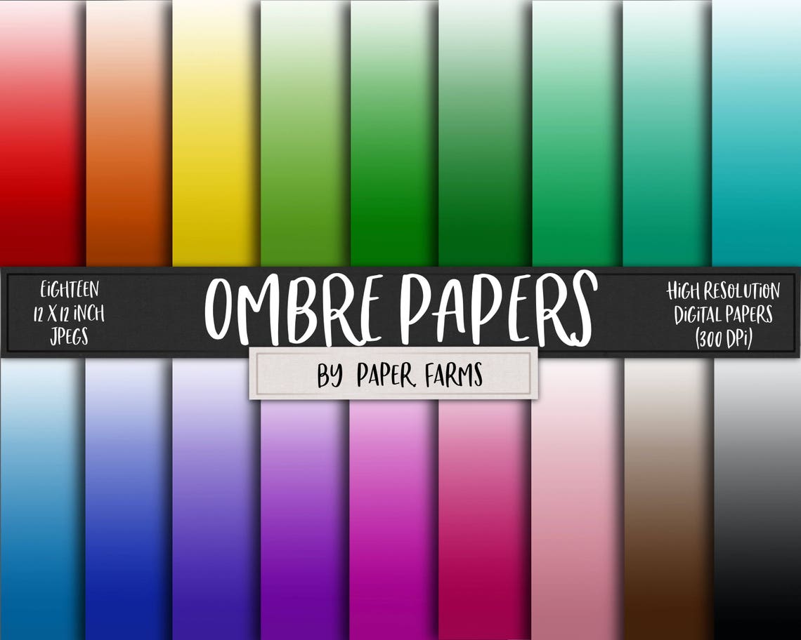 Ombre Digital Paper Ombre Scrapbook Paper Ombre Backgrounds - Etsy