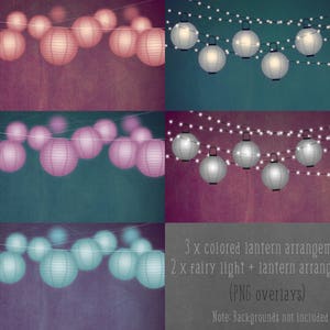 Paper Lanterns Clipart, Lanterns Clipart, Paper Lantern Overlays, Paper ...