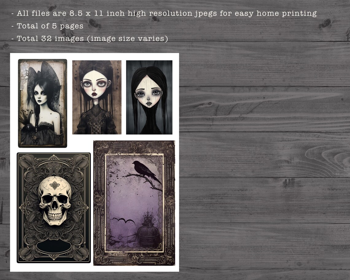 Gothic Ephemera, Gothic Junk Journal Kit, Vintage Gothic Image, Gothic ...