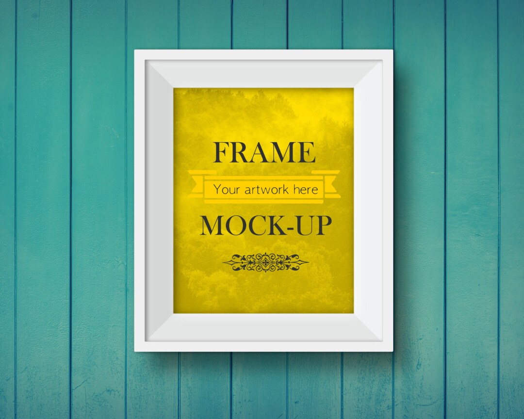 Frame Mock Up, Teal Background, White Frame, 8 X 10, 16 X 20, Stock ...