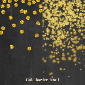 Gold Confetti Border, Digital Confetti, Digital Border, Glitter ...