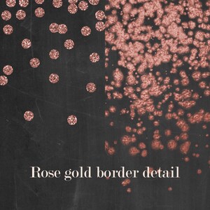 Digital Rose Gold Confetti Borders, Metallic Confetti Border, Glitter ...