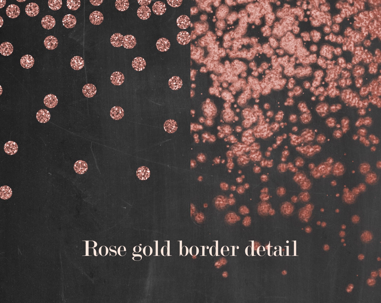 Digital Rose Gold Confetti Borders Metallic Confetti Border - Etsy