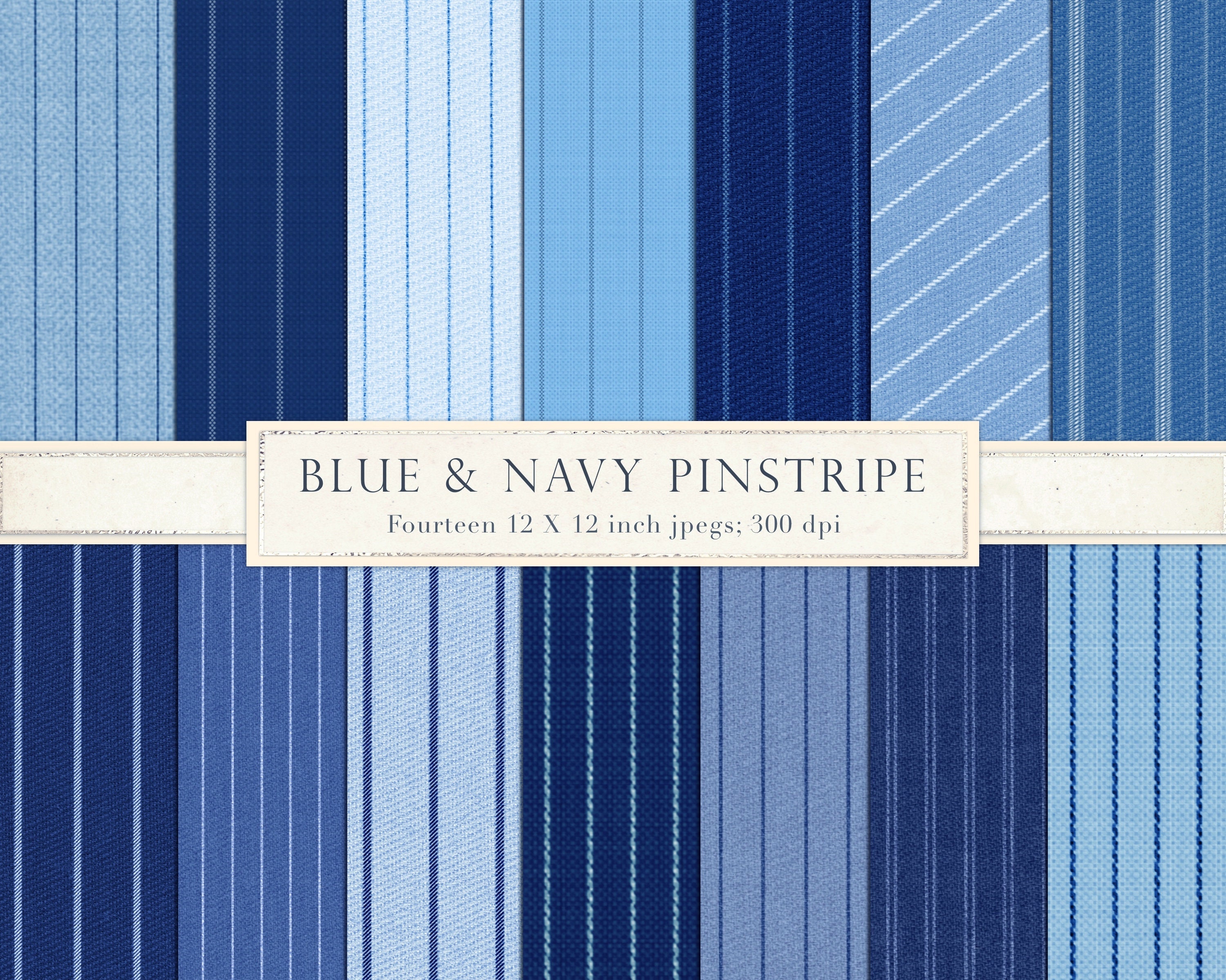 Blue pinstripe digital paper blue pinstripe scrapbook paper | Etsy