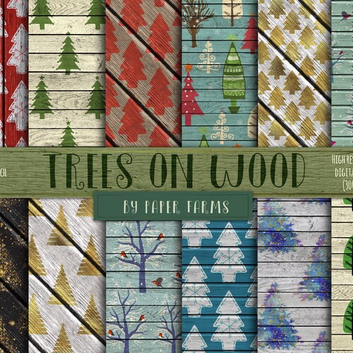 Rustic Christmas Digital Paper Rustic Christmas Scrapbook - Etsy