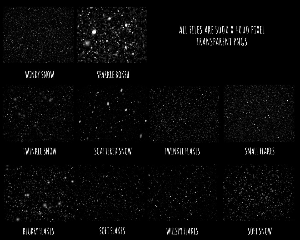 Realistic Snow Overlays Realistic Falling Snow Photoshop - Etsy