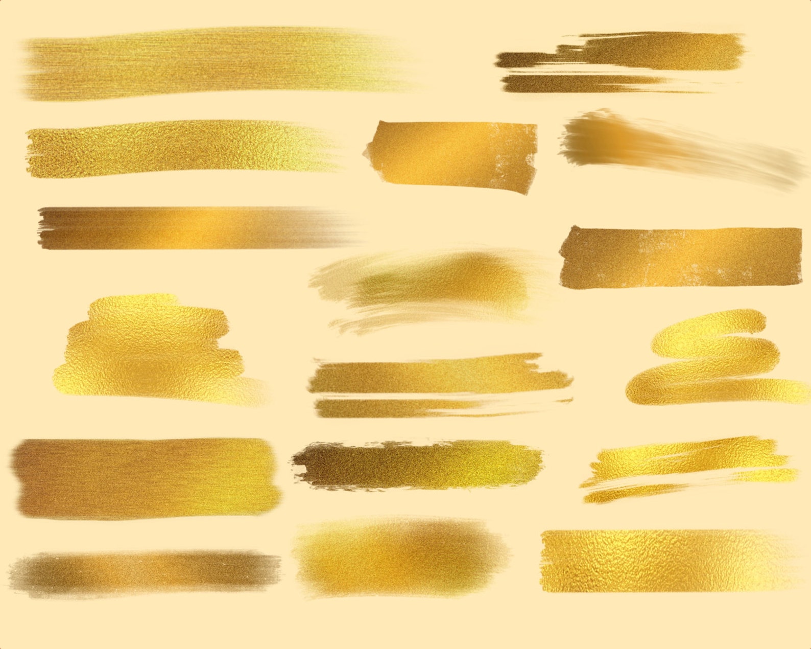 Gold Paint Strokes Gold Brush Strokes Digital Paint Strokes | Etsy