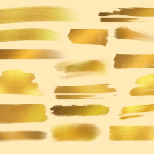Gold Paint Strokes, Gold Brush Strokes, Digital Paint Strokes, Digital ...