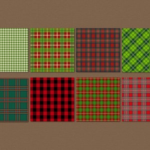 Christmas Digital Paper, Plaid Digital Paper, Christmas Plaid Digital ...