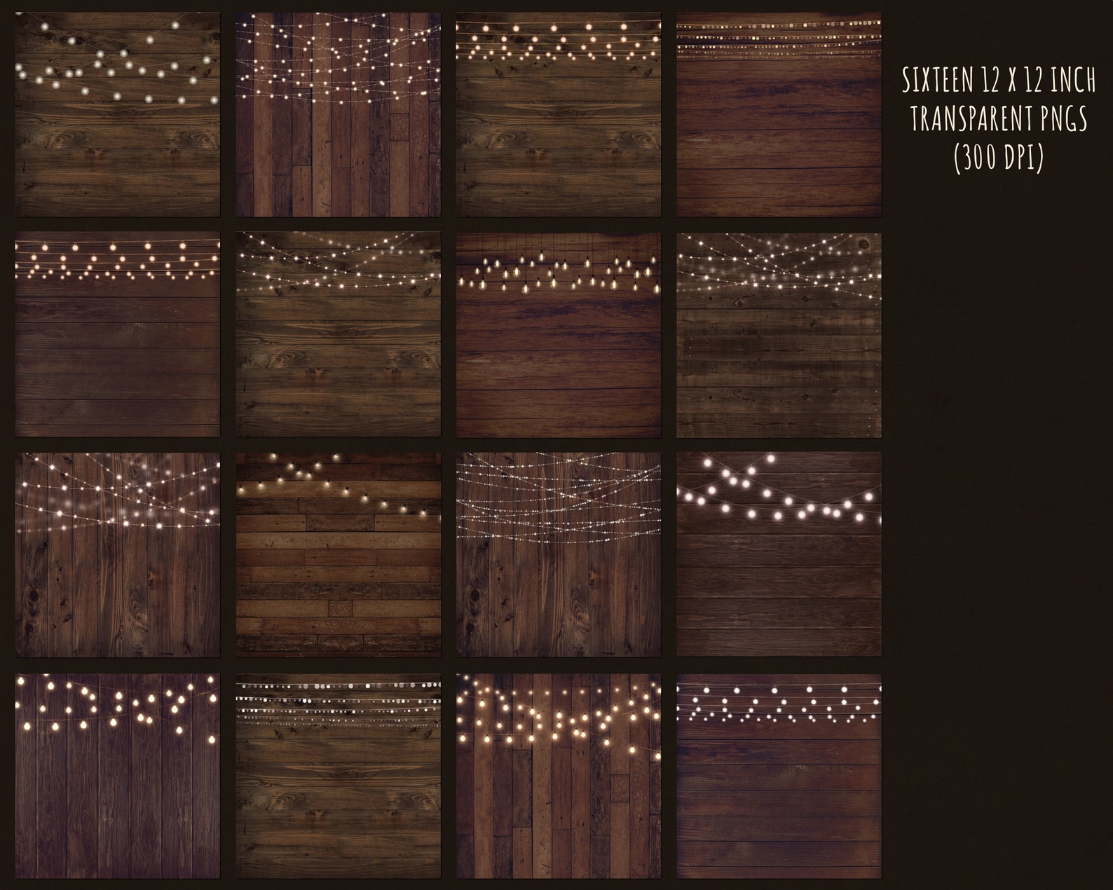 Fairy Lights Digital Paper, Rustic Digital Paper, Scrapbook Paper, Wood ...