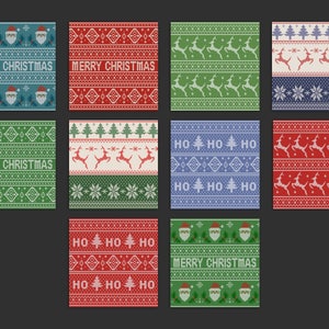 Christmas Sweater Digital Paper, Ugly Sweater Digital Paper, Scrapbook ...