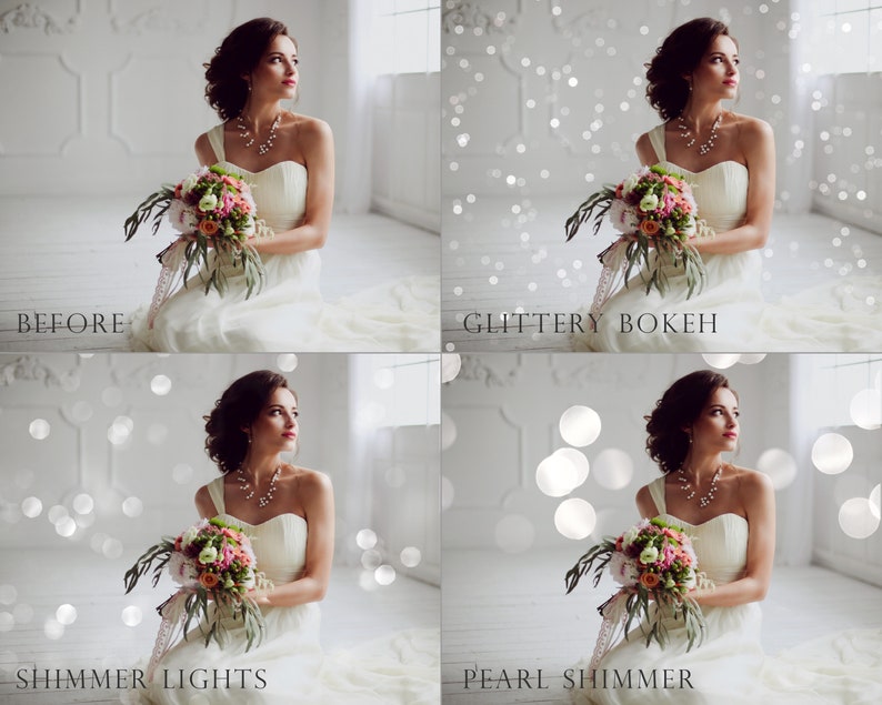 Silver Bokeh Overlays Photoshop Overlays Wedding Overlays - Etsy