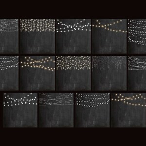 Chalkboard Fairy Lights, Fairy Light Digital Paper, Strings of Light ...