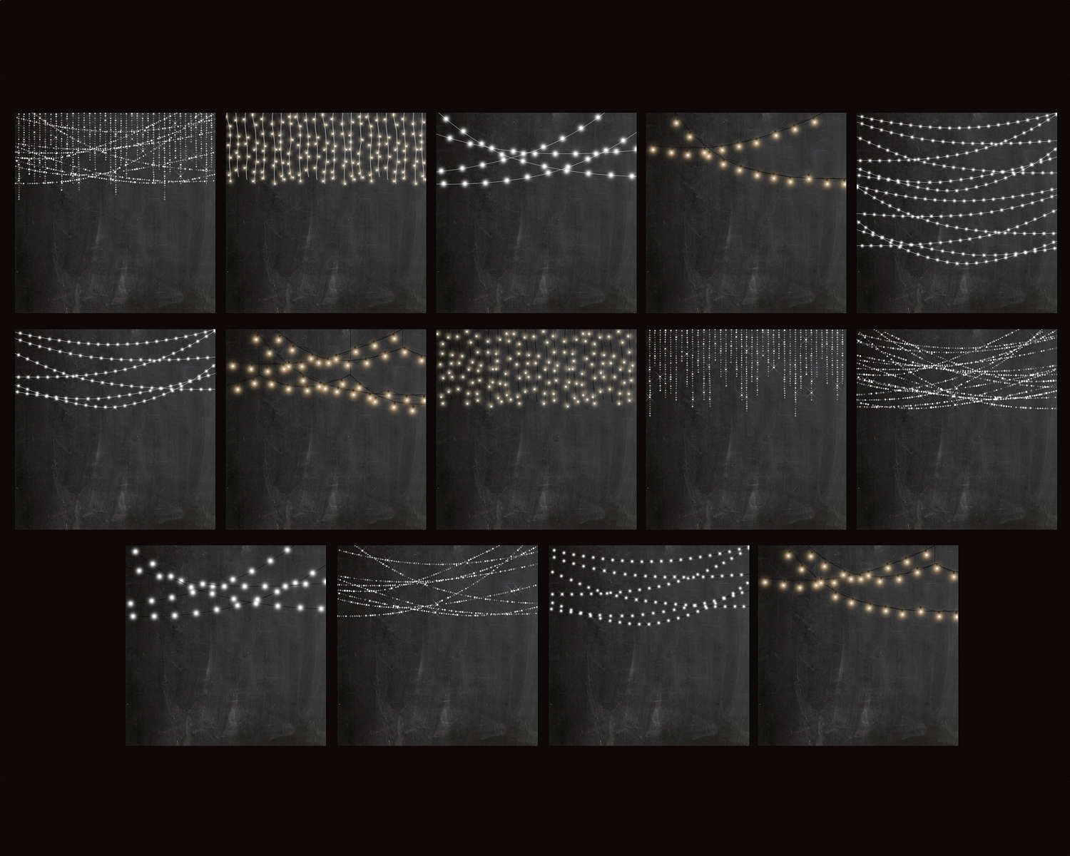 Chalkboard Fairy Lights Fairy Light Digital Paper Strings of | Etsy
