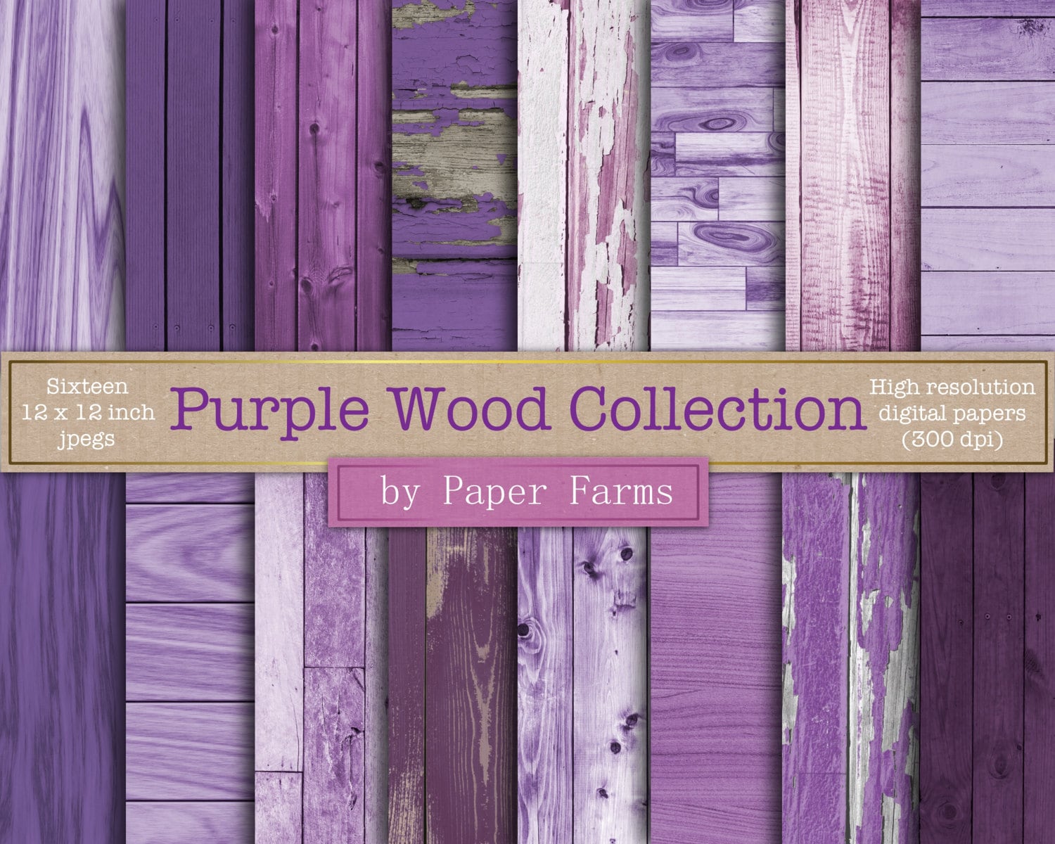 Purple Wood Digital Paper, Purple Wood Scrapbook Paper, Wood Texture ...
