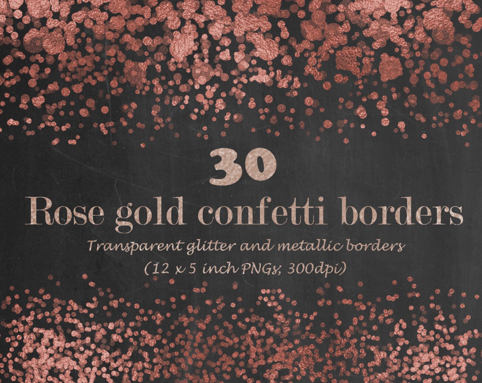 Digital Rose Gold Confetti Borders Metallic Confetti Border - Etsy