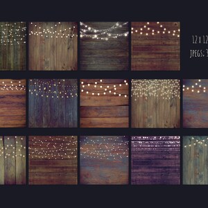 Fairy Lights Wood, String Lights, Digital Paper, Scrapbook Paper ...