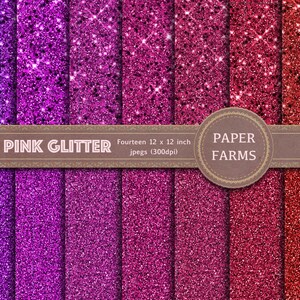 Pink Glitter Digital Paper, Pink Glitter Scrapbook Paper, Valentine ...