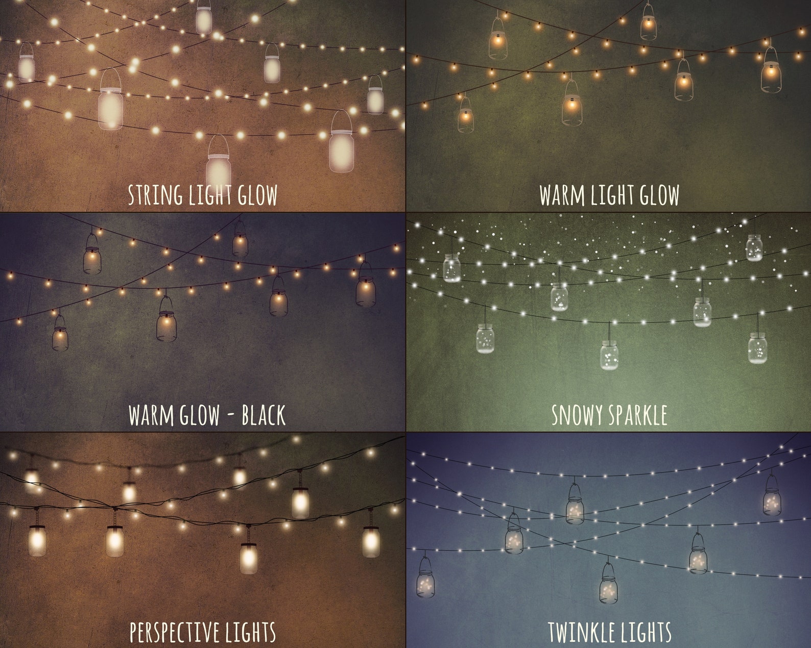 Fairy Lights Mason Jars Light Strings Clipart | Etsy