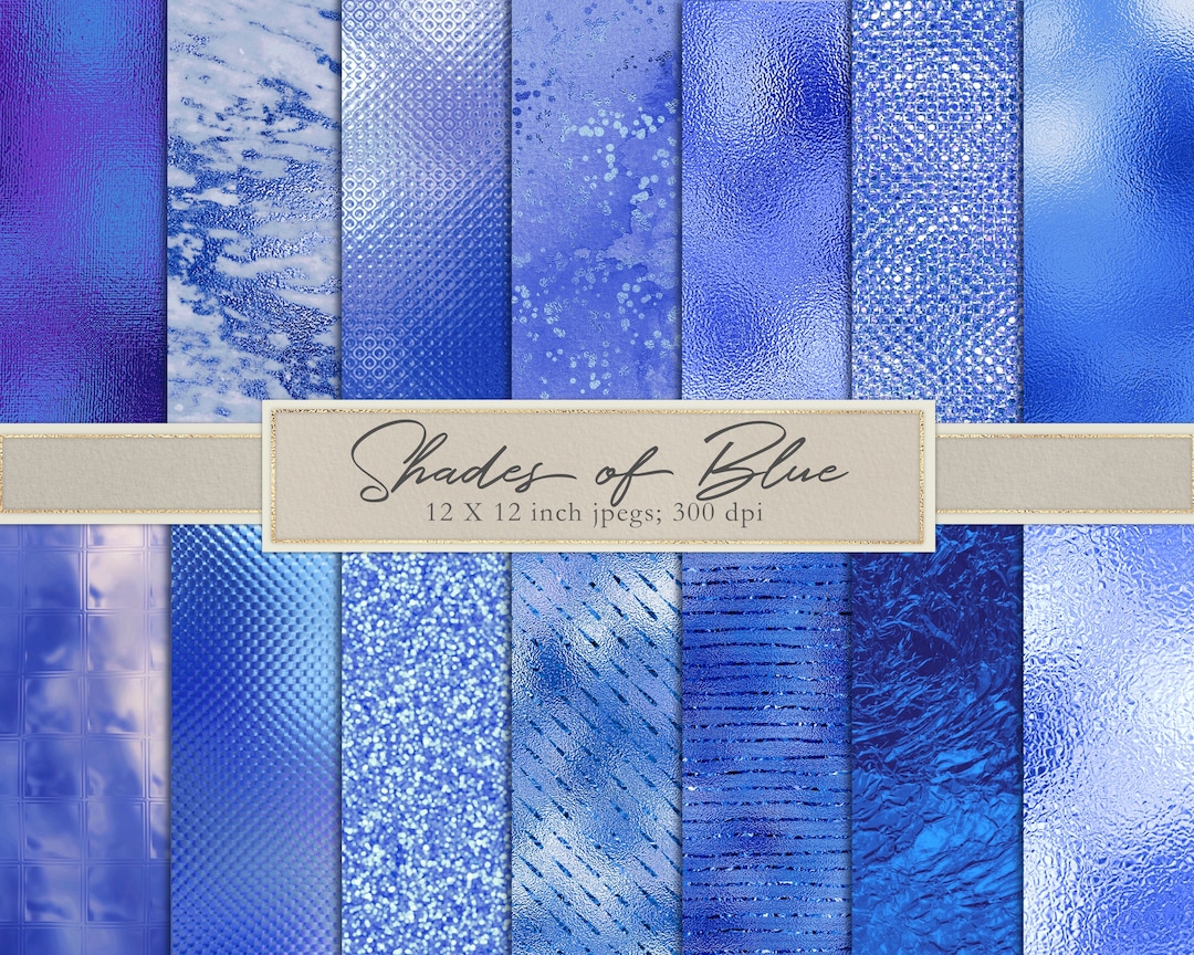 Blue Textures, Blue Foil, Blue Metallic, Digital Paper, Scrapbook Paper ...