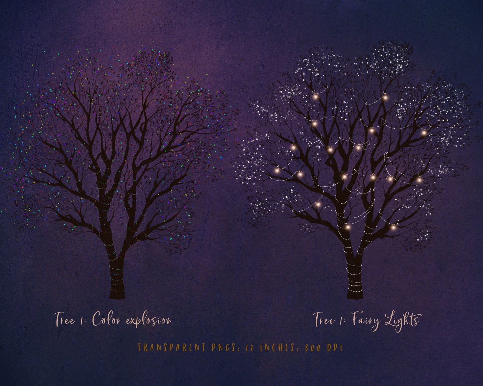 Christmas Tree Clipart Halloween Wedding Tree Illustration - Etsy