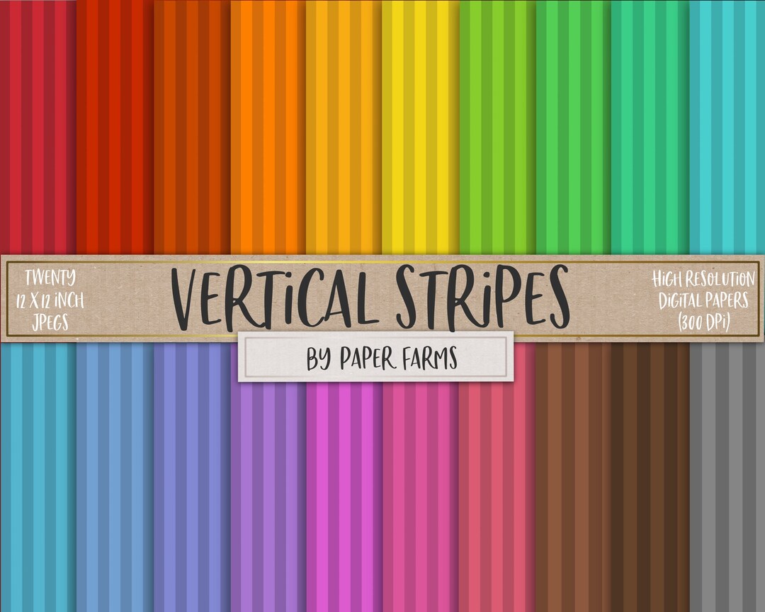 Vertical Stripes, Digital Paper, Scrapbook Paper, Stripes Digital Paper ...