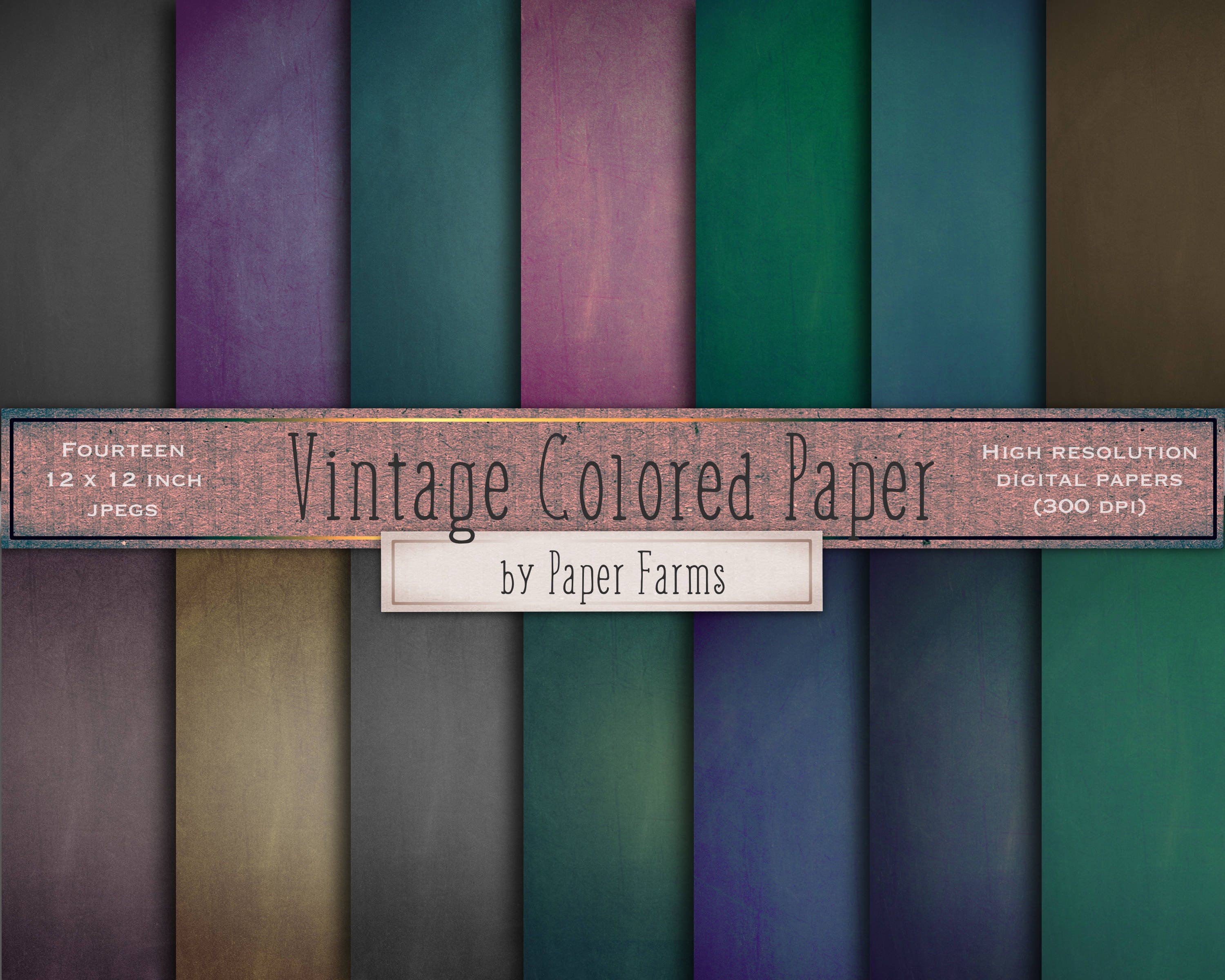 Vintage Colored Paper, Vintage Paper Backgrounds, Vintage Digital Paper ...