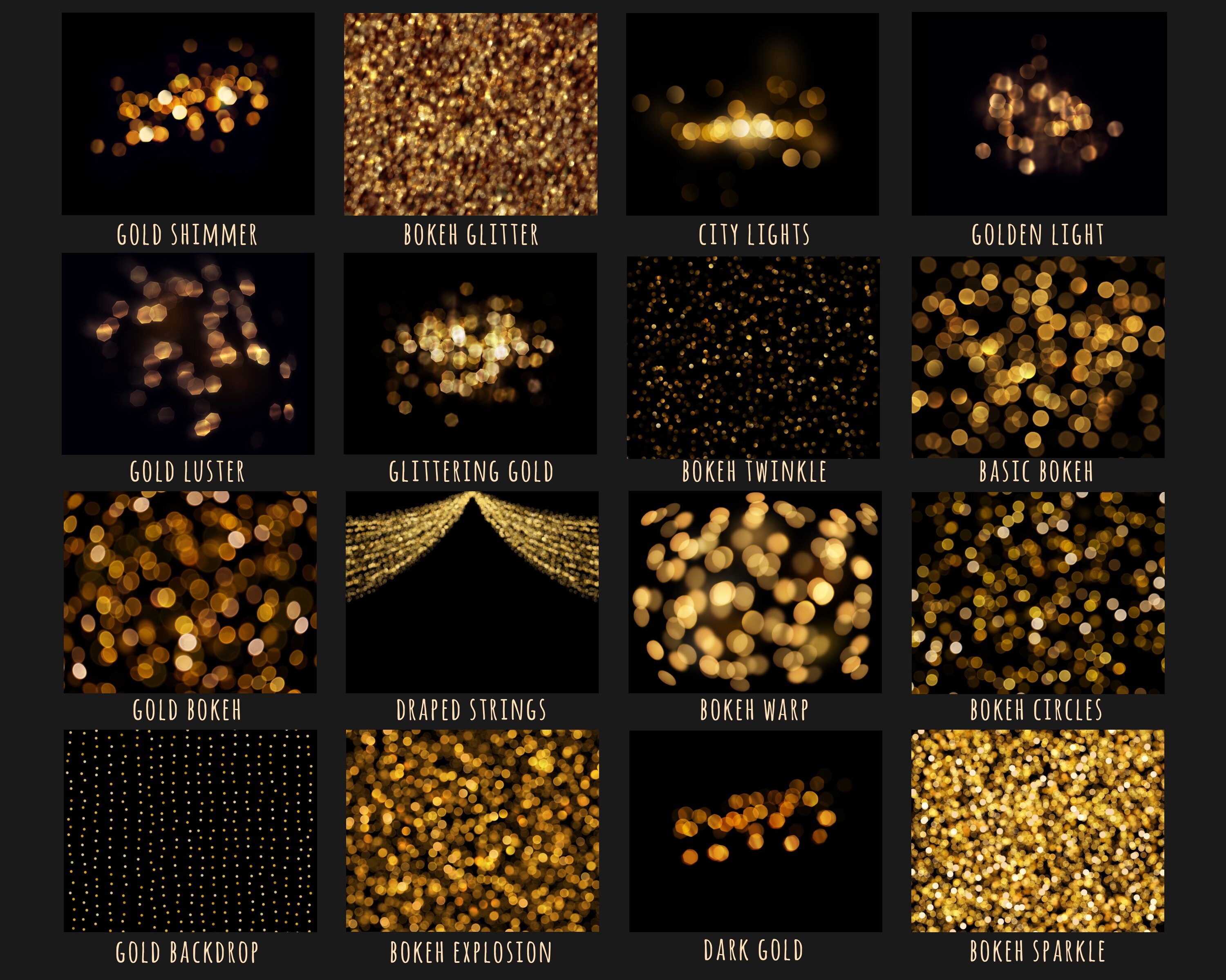 Gold Bokeh Overlays, Gold Bokeh, Photoshop Overlays, Christmas, Street ...