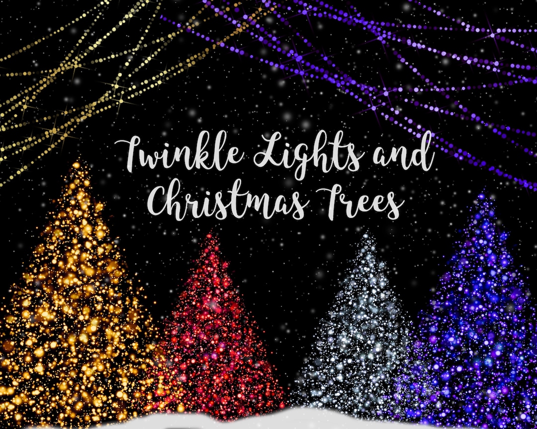 Christmas Trees and Lights Clipart, Glowing Christmas Trees, Christmas ...