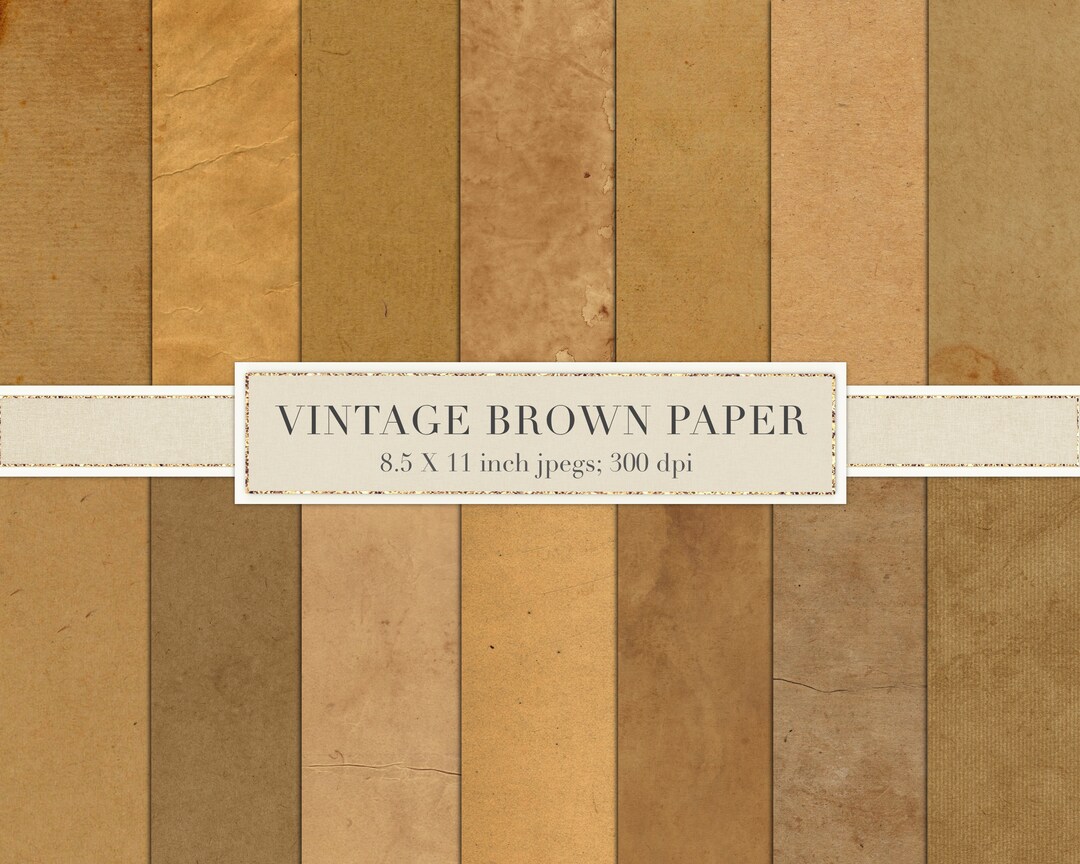 Vintage Brown Paper Textures, Old Papers, Printable, 8.5 X 11, Junk ...
