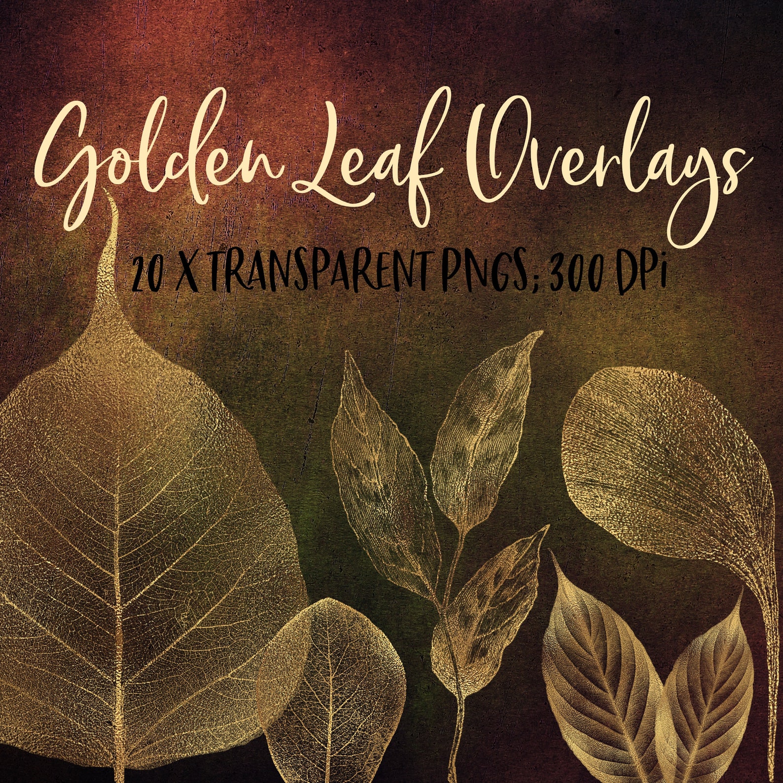 Gold Leaves Clipart Golden Leaves Clipart Leaf Veins Leaf - Etsy