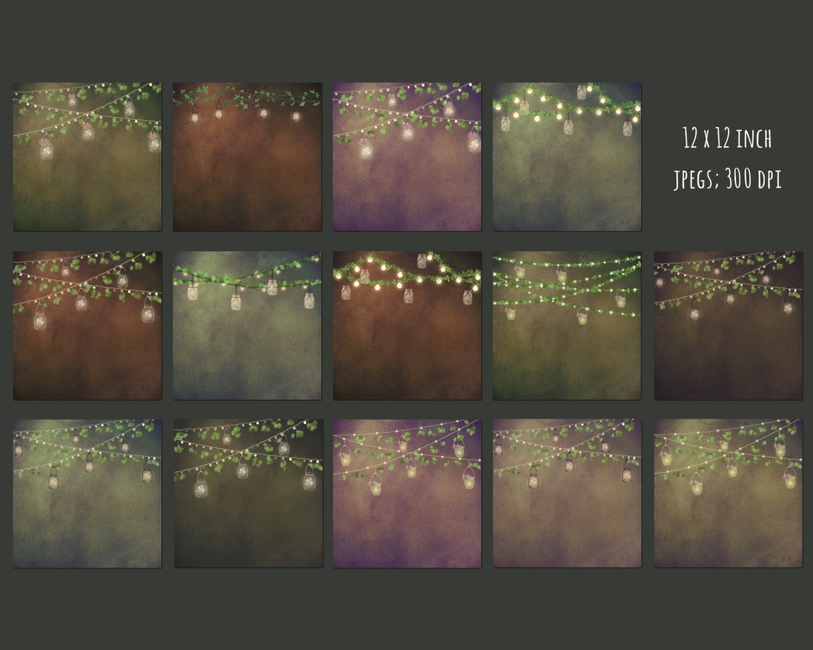 Fairy Lights Digital Paper Fairy Lights Scrapbook Paper - Etsy