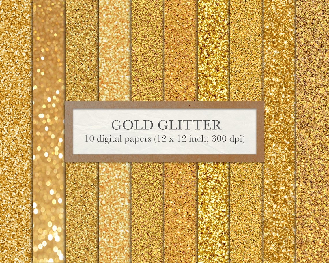 Gold Glitter Digital Paper Gold Glitter Scrapbook Paper Gold - Etsy