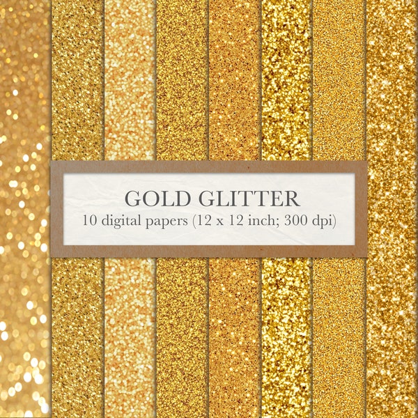Gold Glitter Paper - Etsy