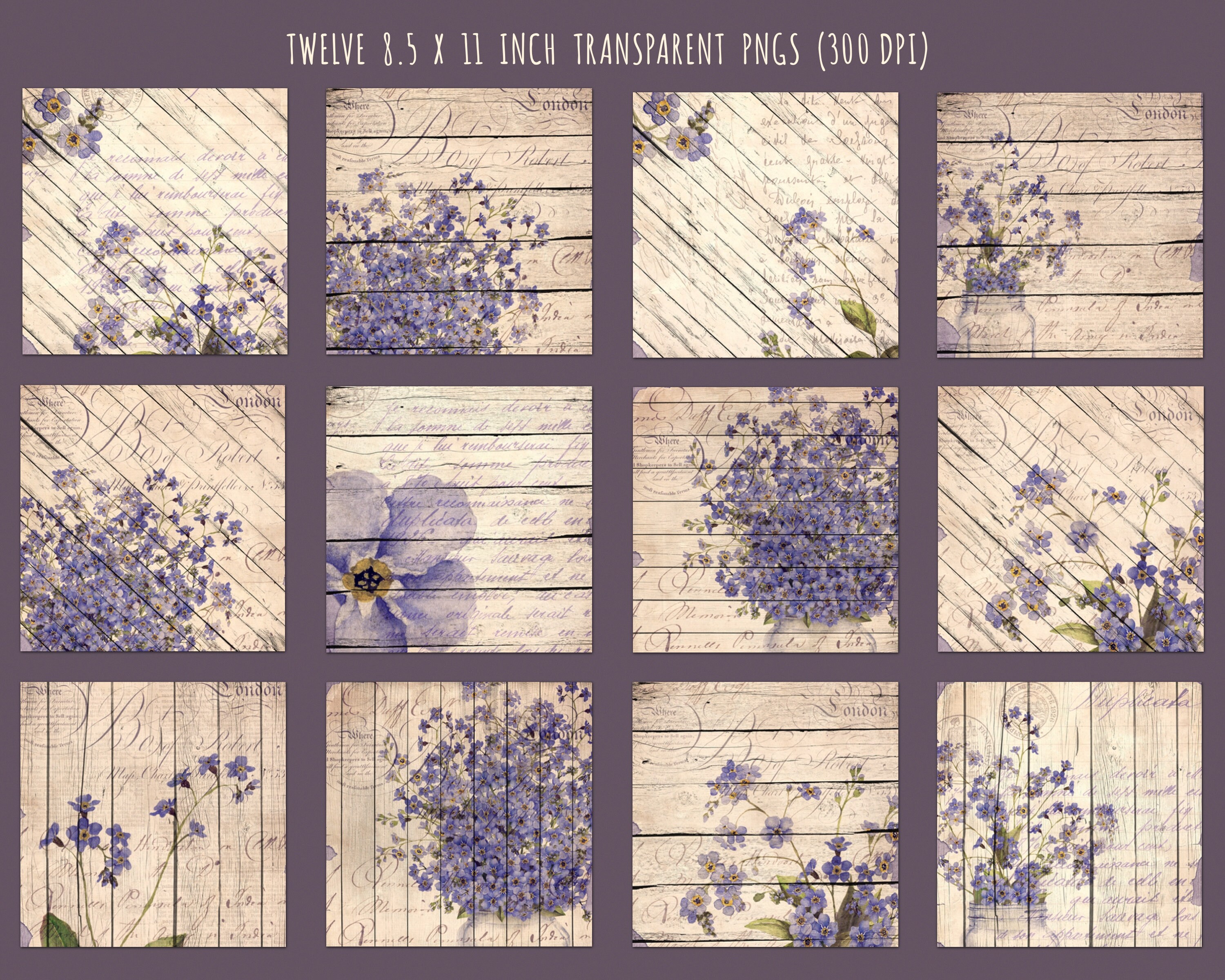 Forget-me-not Background Forget-me-not Digital Paper Rustic - Etsy