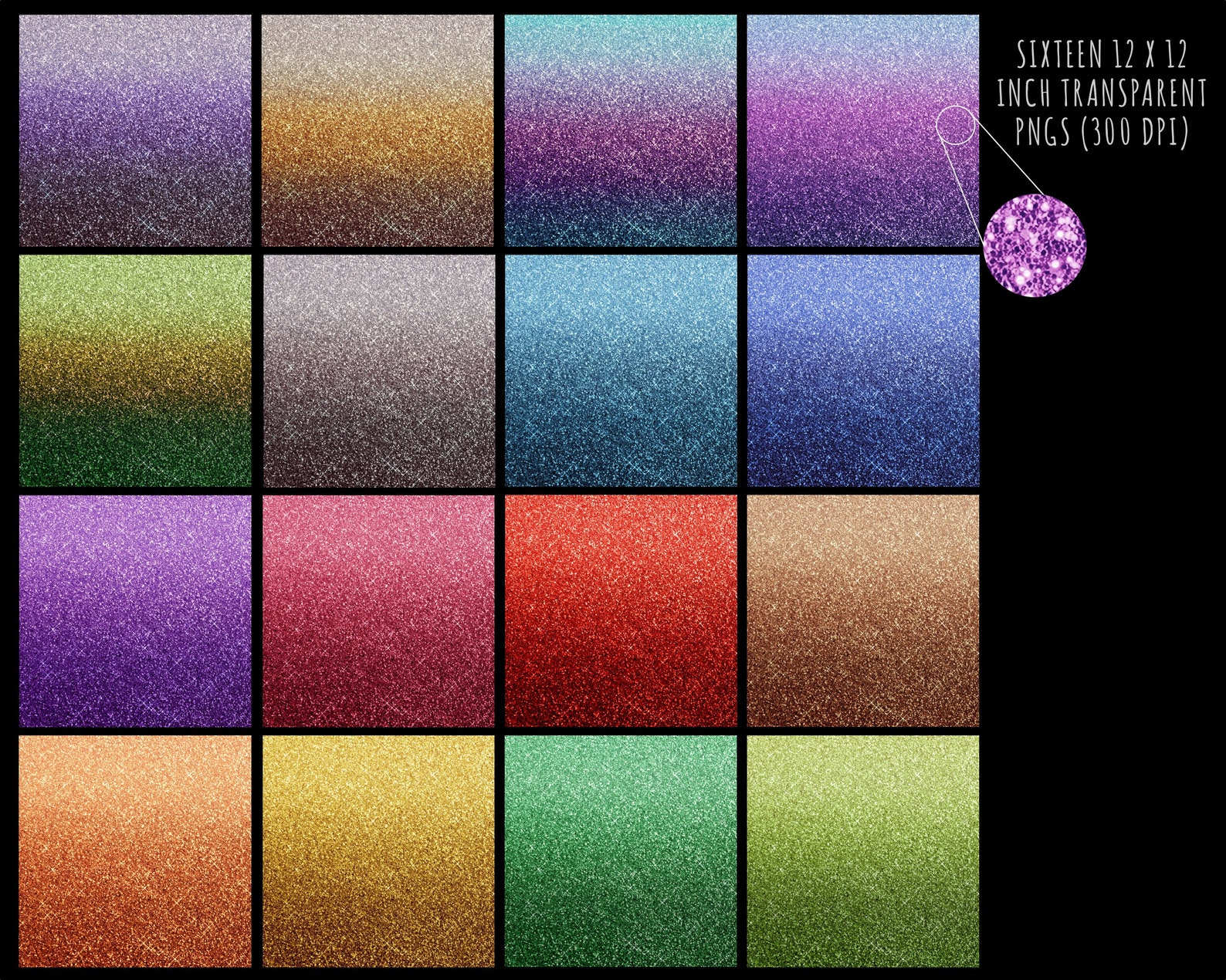 Glitter Gradients Ombre Glitter Digital Paper Backgrounds - Etsy