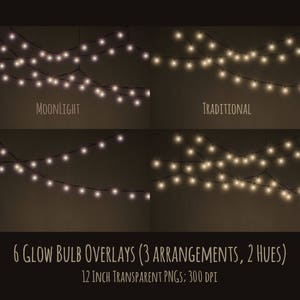 Christmas Lights Clipart, Fairy Lights Clipart, Christmas Overlays ...