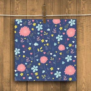 Hand-drawn Floral Digital Paper, Spring Digital Paper, Flower Digital ...