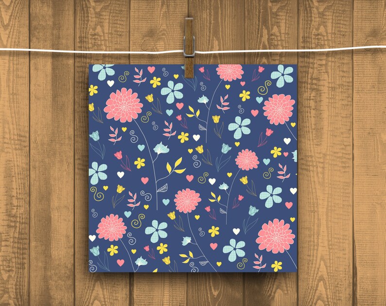 Hand-drawn Floral Digital Paper Spring Digital Paper Flower - Etsy