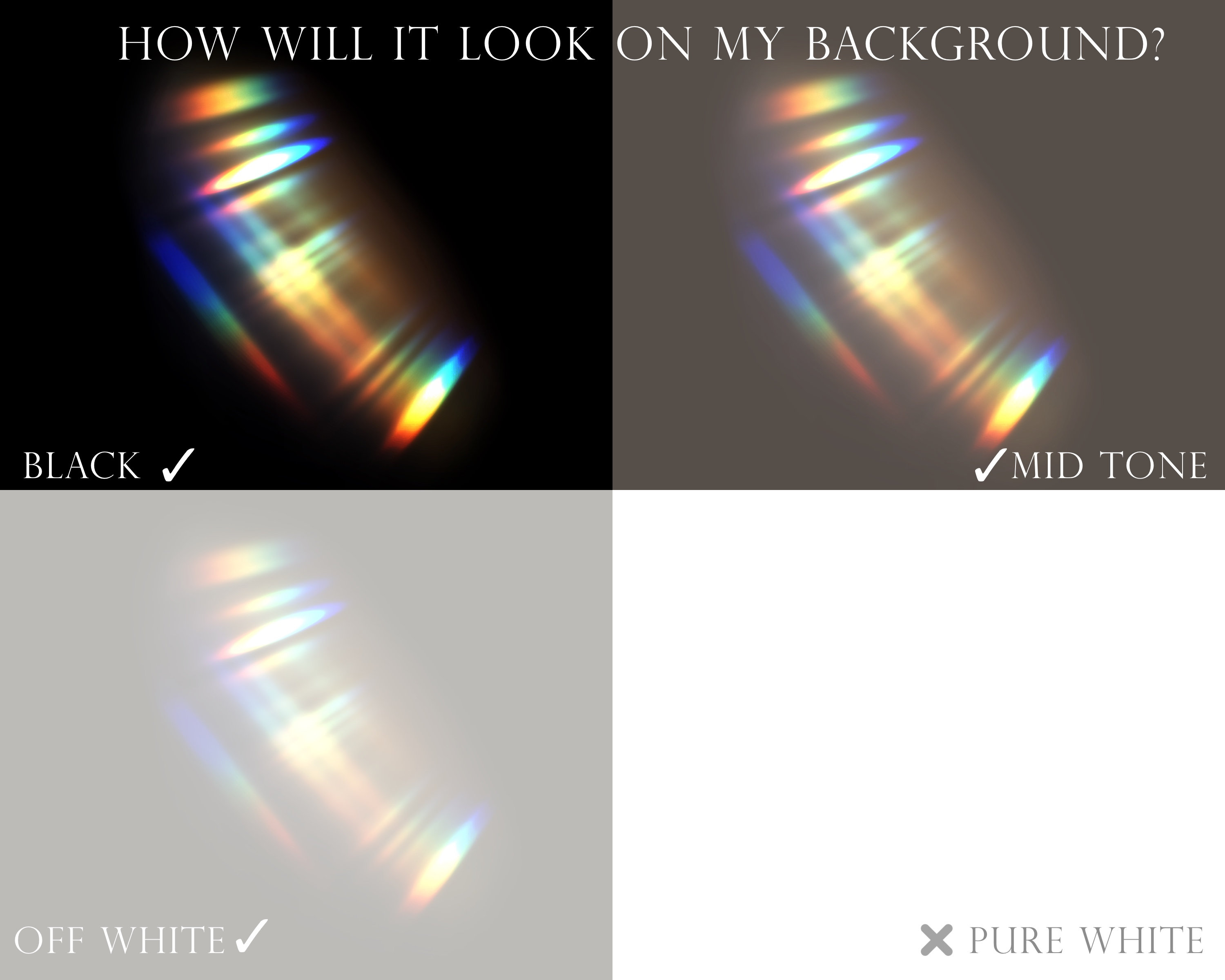 Prism overlays crystal light overlays rainbow light leaks | Etsy