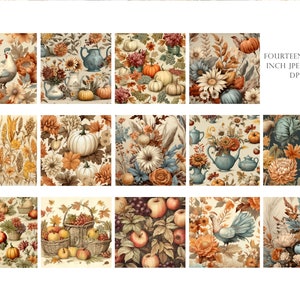 Vintage Thanksgiving Digital Paper, Vintage Thanksgiving Scrapbook ...