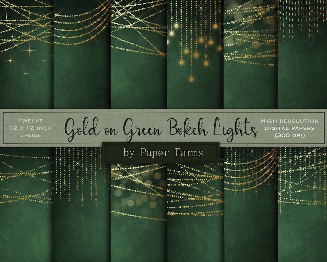 Gold Bokeh Lights, Green Background, Green Chalkboard, Gold Light ...
