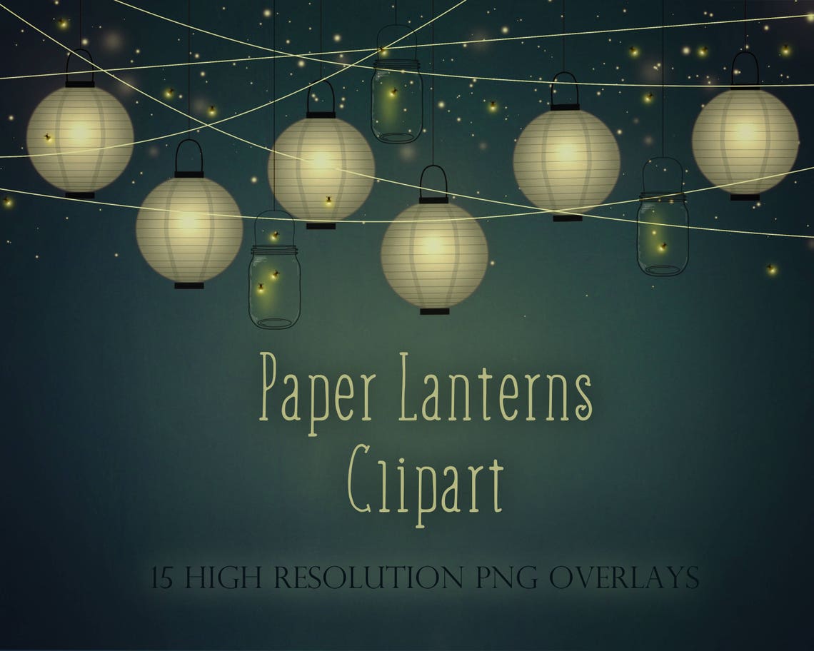 Paper Lanterns Clipart Lanterns Clipart Paper Lantern | Etsy