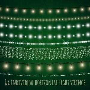 Christmas Lights Clipart, Fairy Lights Clipart, Christmas Overlays ...