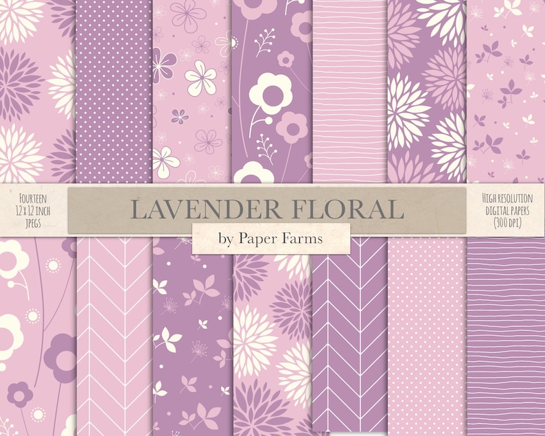 Lavender Digital Paper Lavender Scrapbook Paper Lavender - Etsy